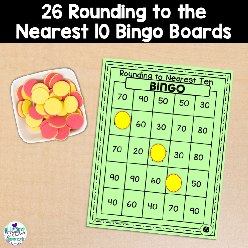 Rounding to the Nearest 10 Bingo Game - iHeart Teaching Elementary