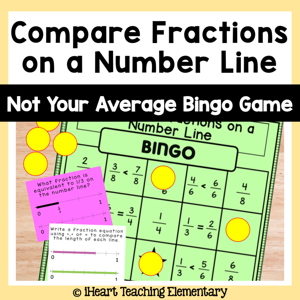 Comparing Fractions on a Number Line Bingo Game