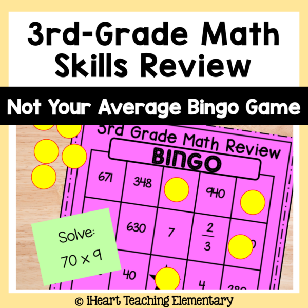 3rd Grade Math Review Bingo Game