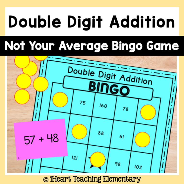 Double Digit Addition With and Without Regrouping Bingo Game